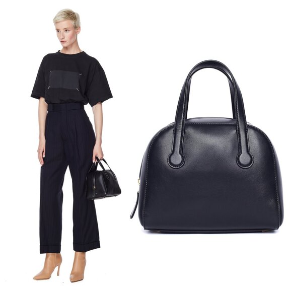 The Row | Bags | The Row Bowler Sling Bag 9 Black Leather Top Handle ...